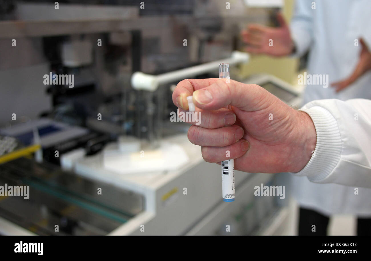 General View of allergy testing medical equipment at the opening of the ...