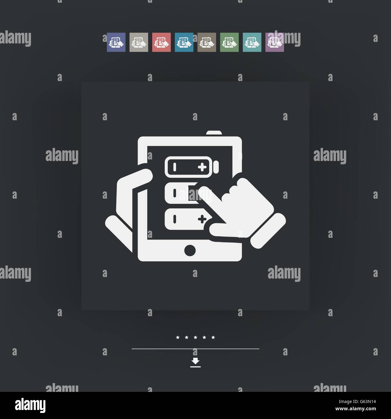 Tablet battery concept Stock Vector Image & Art - Alamy