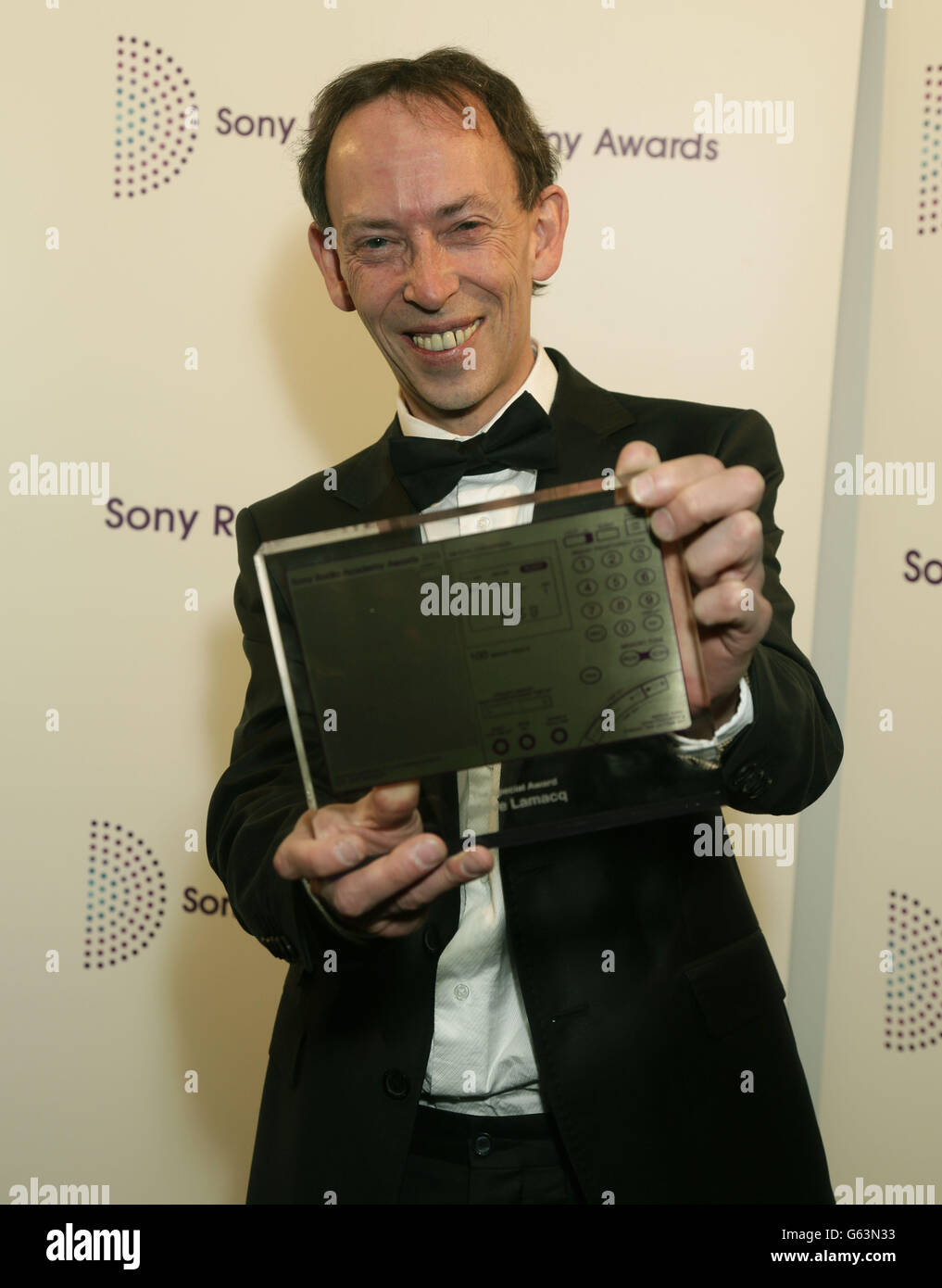 Steve Lamacq with his Special Award, at the Sony Radio Academy Awards ...