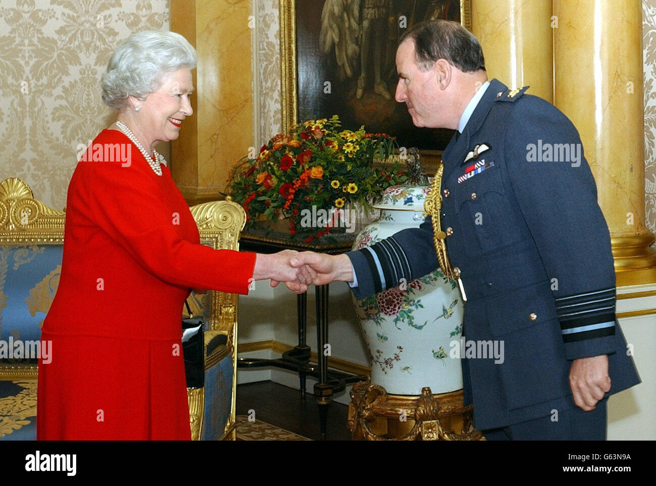 Queen Elizabeth II receives Sir Peter Squire, Chief of Air Staff from ...