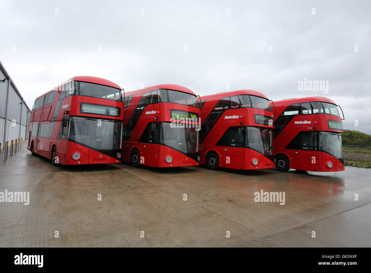 London Buses at Wright coach factory in Antrim town, Co Antrim Stock ...