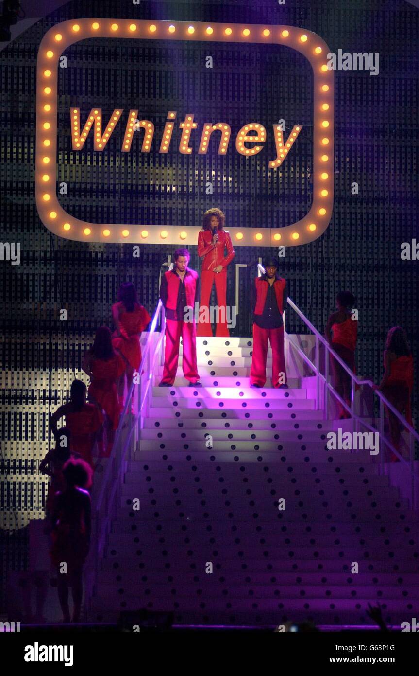 MTV - Whitney Houston. Whitney Houston performing on stage during the ...