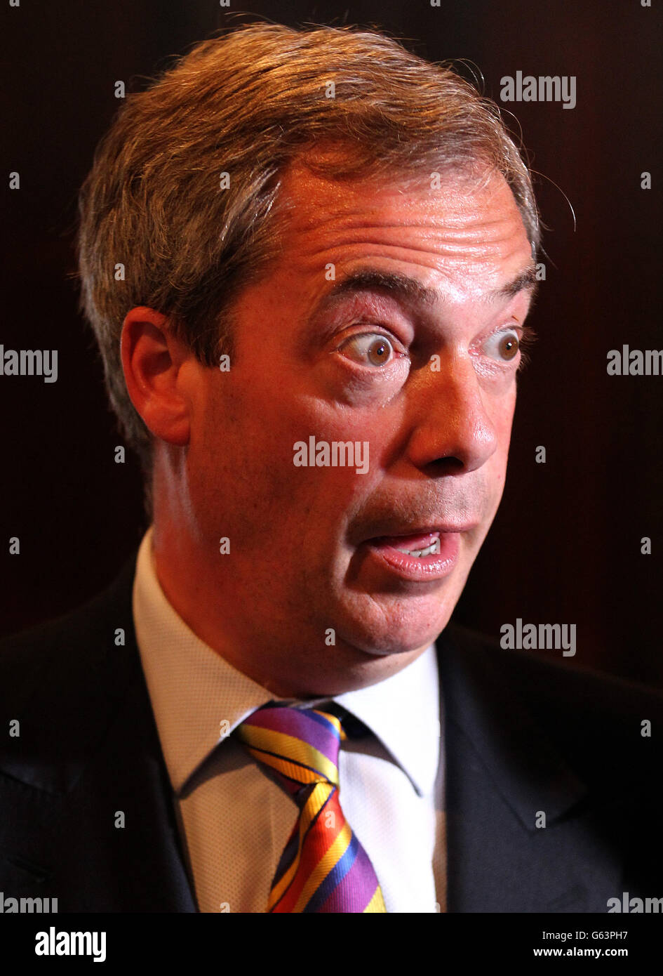 UKIP leader Nigel Farage at the Cannons Gait pub during a visit to ...
