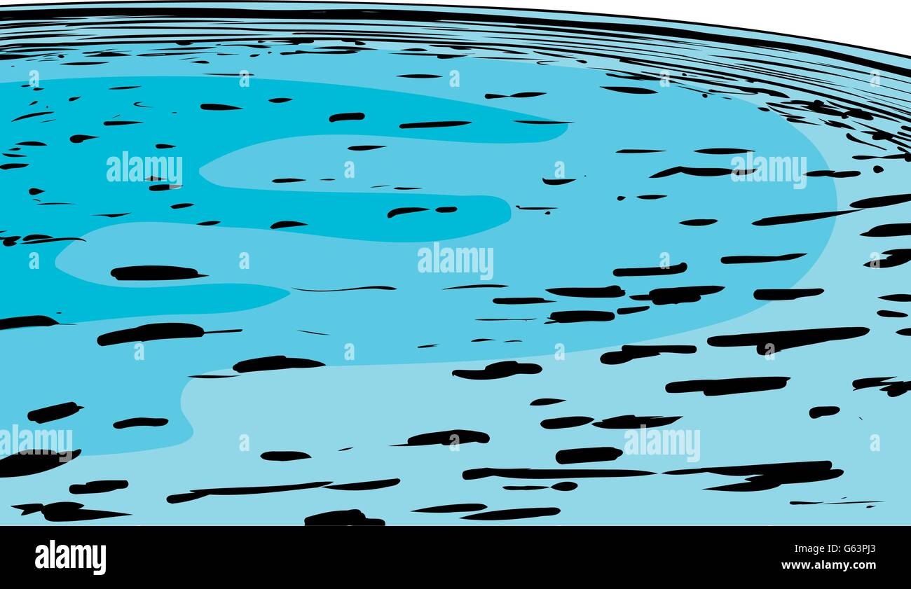 Hand drawn cartoon background of empty pool of water Stock Vector Image ...