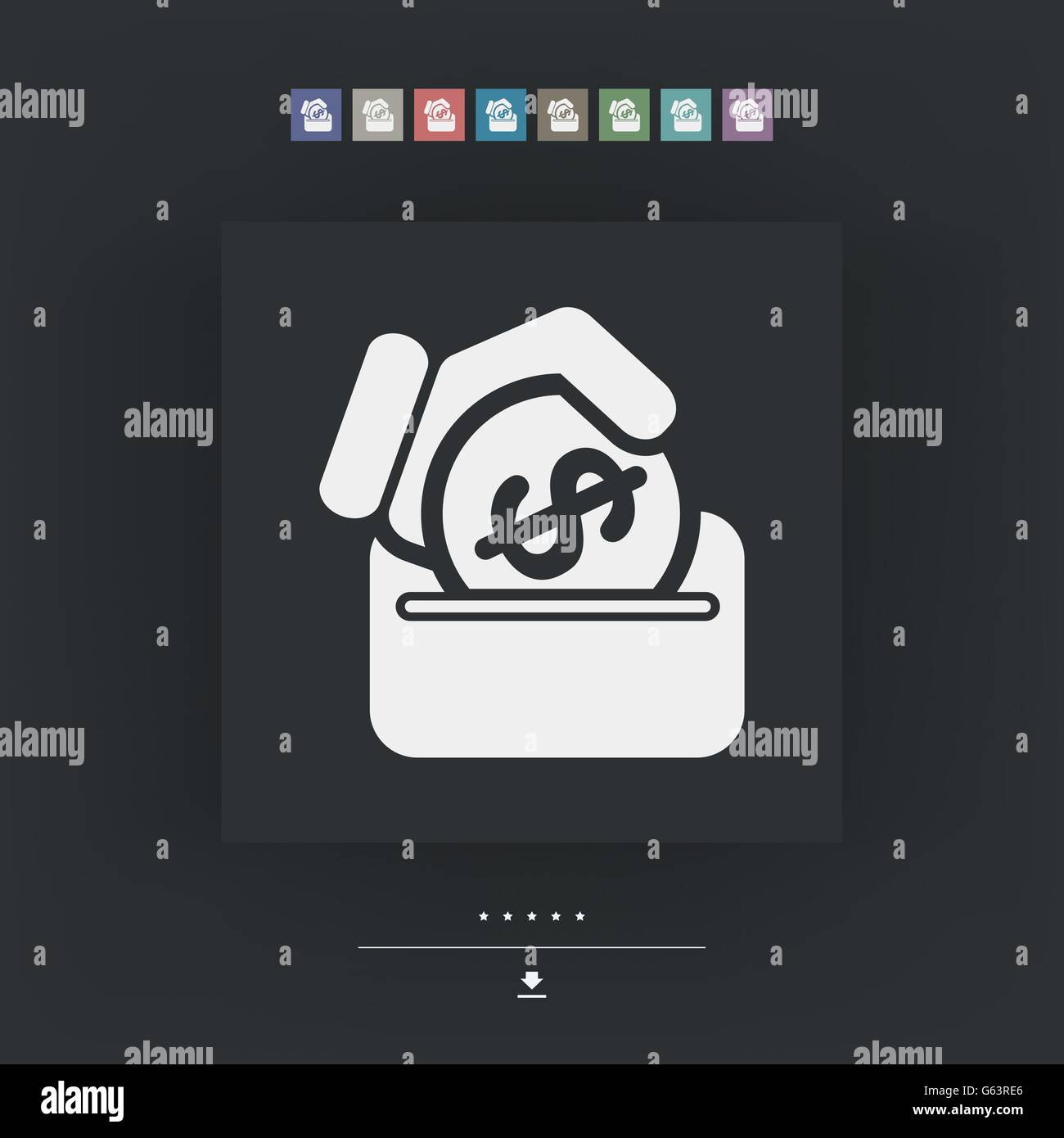 Hand inserting coin piggy bank Stock Vector Images - Alamy