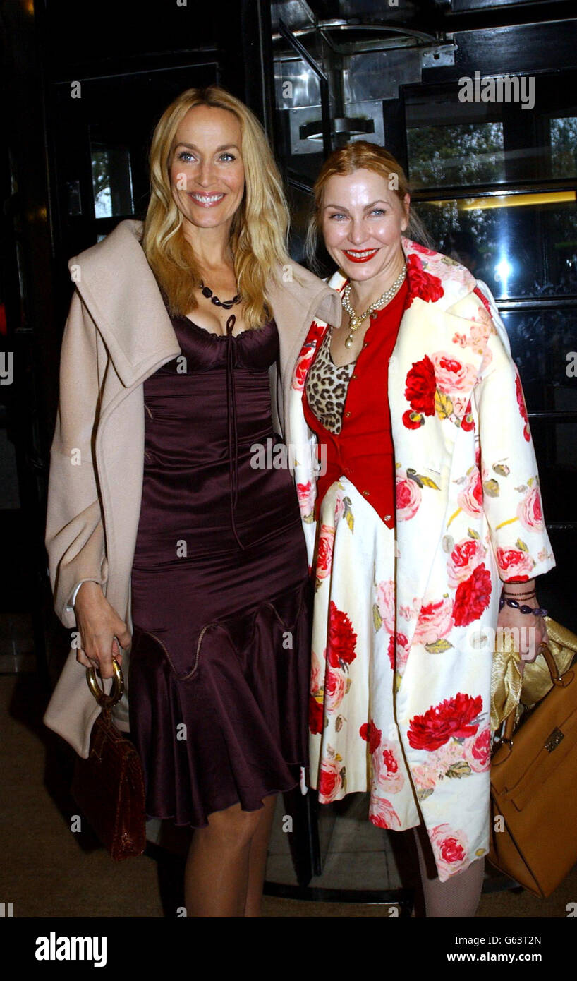 Actress Jerry Hall And Her Sister Rosy Arrive For The Evening Standard Theatre Awards At The