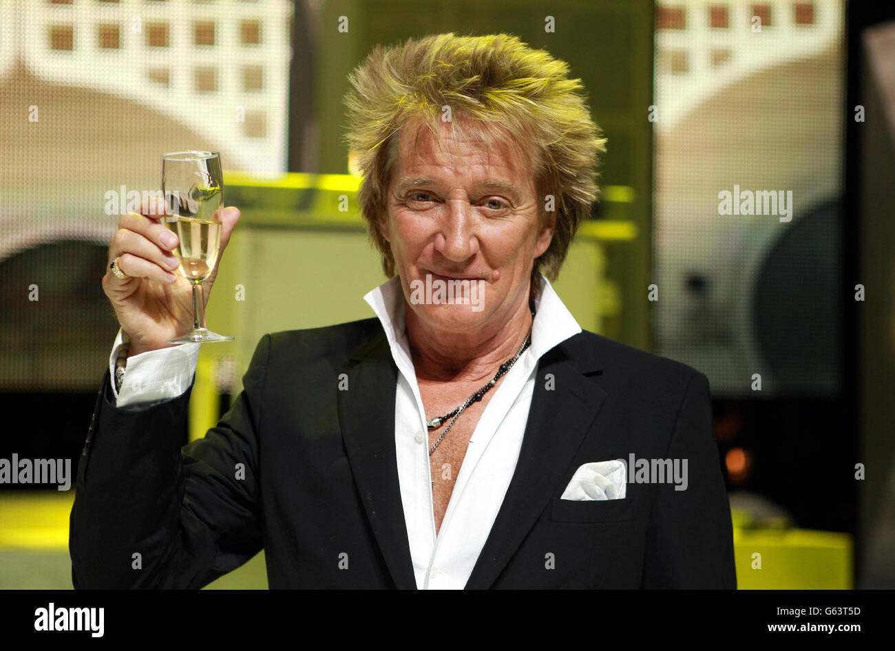 Singer Rod Stewart 68, celebrates his album called 'Time', at a ...