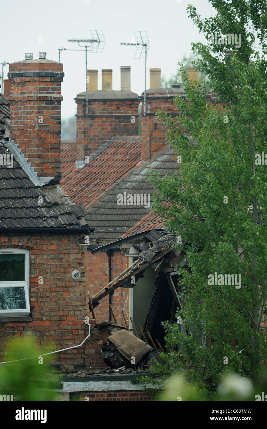 Explosion in Newark. The remains of a house in Wright Street, Newark ...