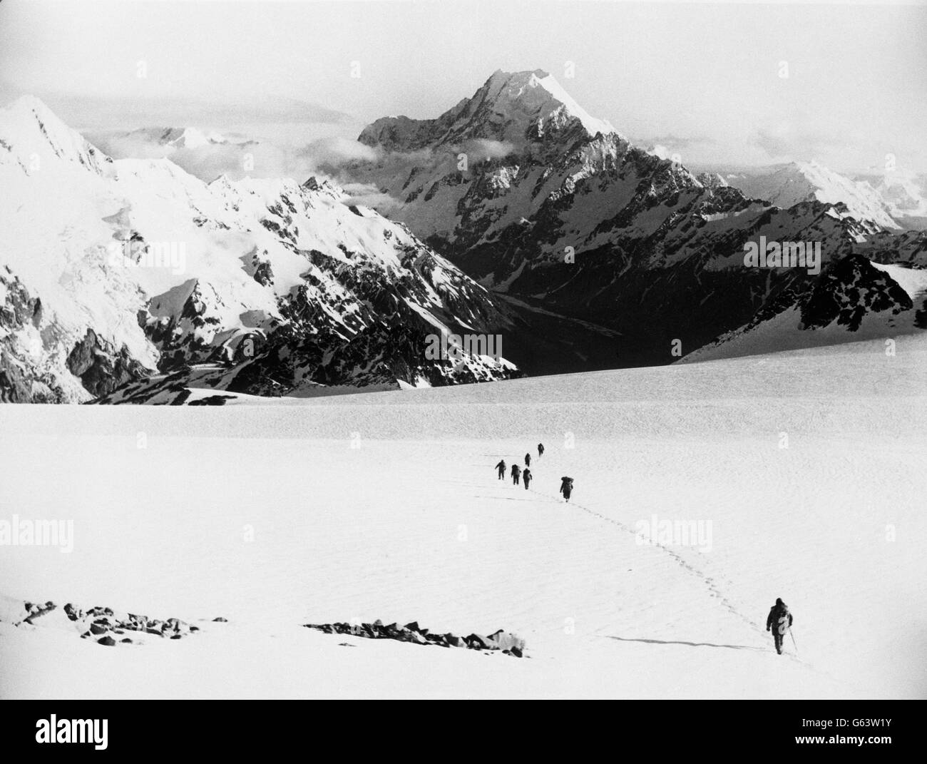 Mountaineering - Sir Edmund Hillary - Mount Annette, New Zealand Stock ...