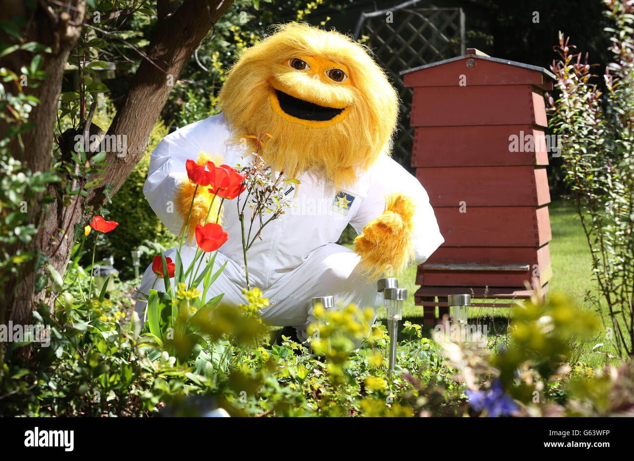 The Honey Monster visits an Apiary in Walton on Thames during National ...
