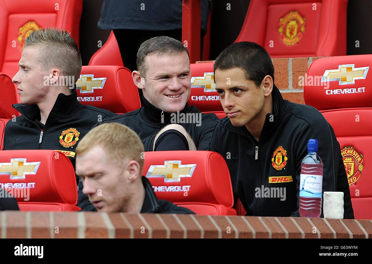 Old Trafford Manchester Uniteds Wayne Rooney On The Bench High ...