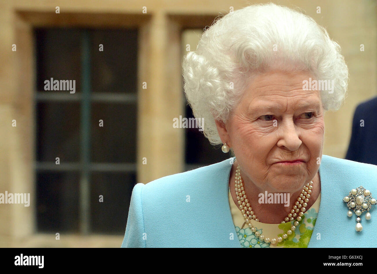 Queen Elizabeth II, arrives for the rededication of the newly ...