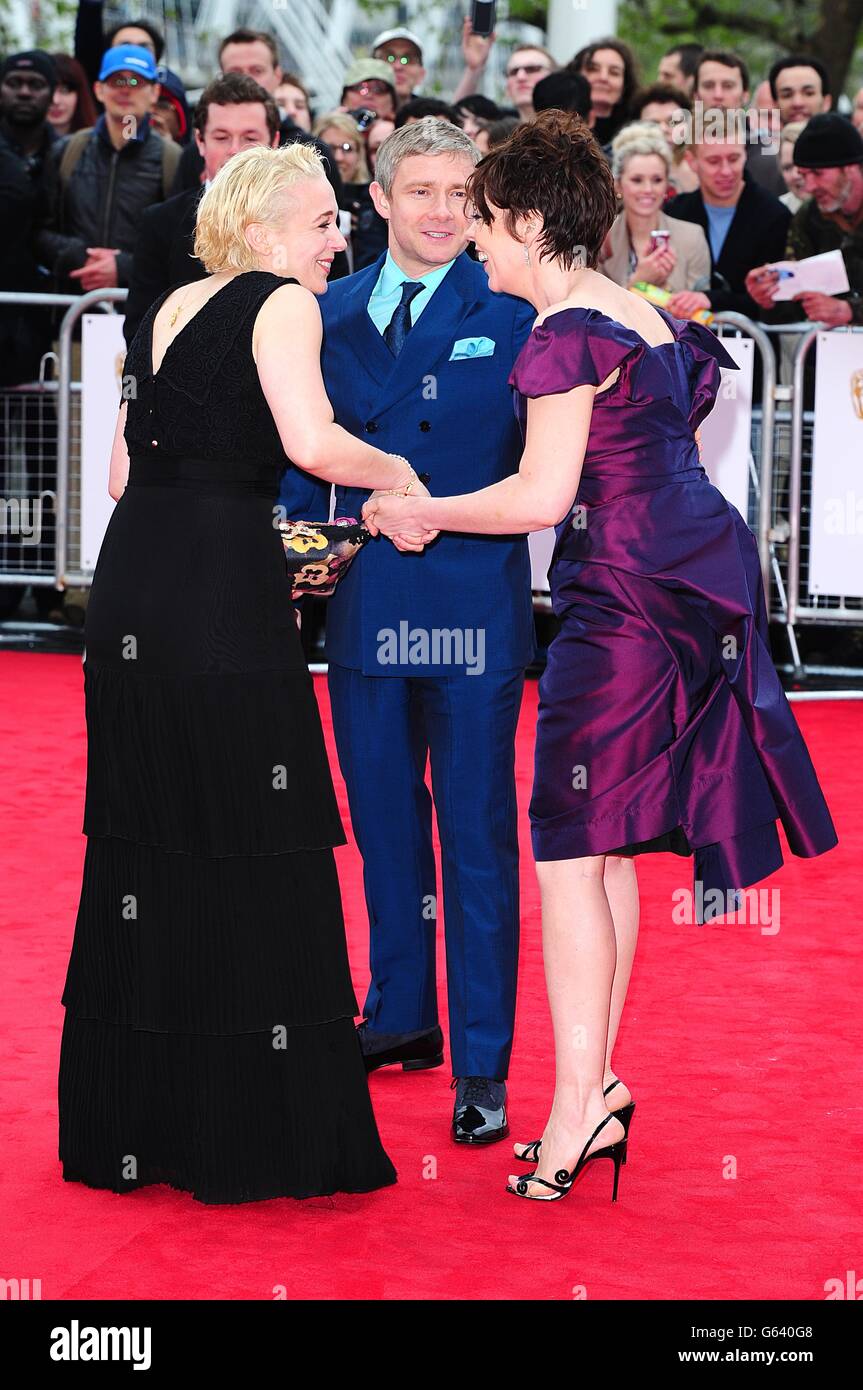 (Left to Right) Amanda Abbingdon, Martin Freeman and Olivia Colman ...