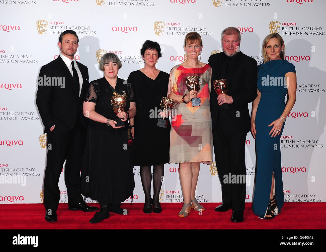 Presenters Lesley Sharp (far right) and Warren Brown (far left) with ...