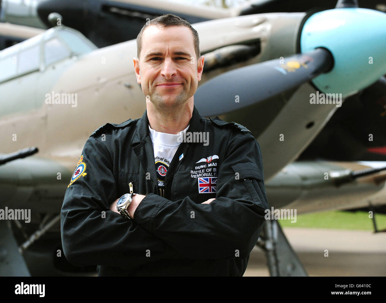 Squadron Leader Duncan Mason during the launch of the new RAF Memorial ...