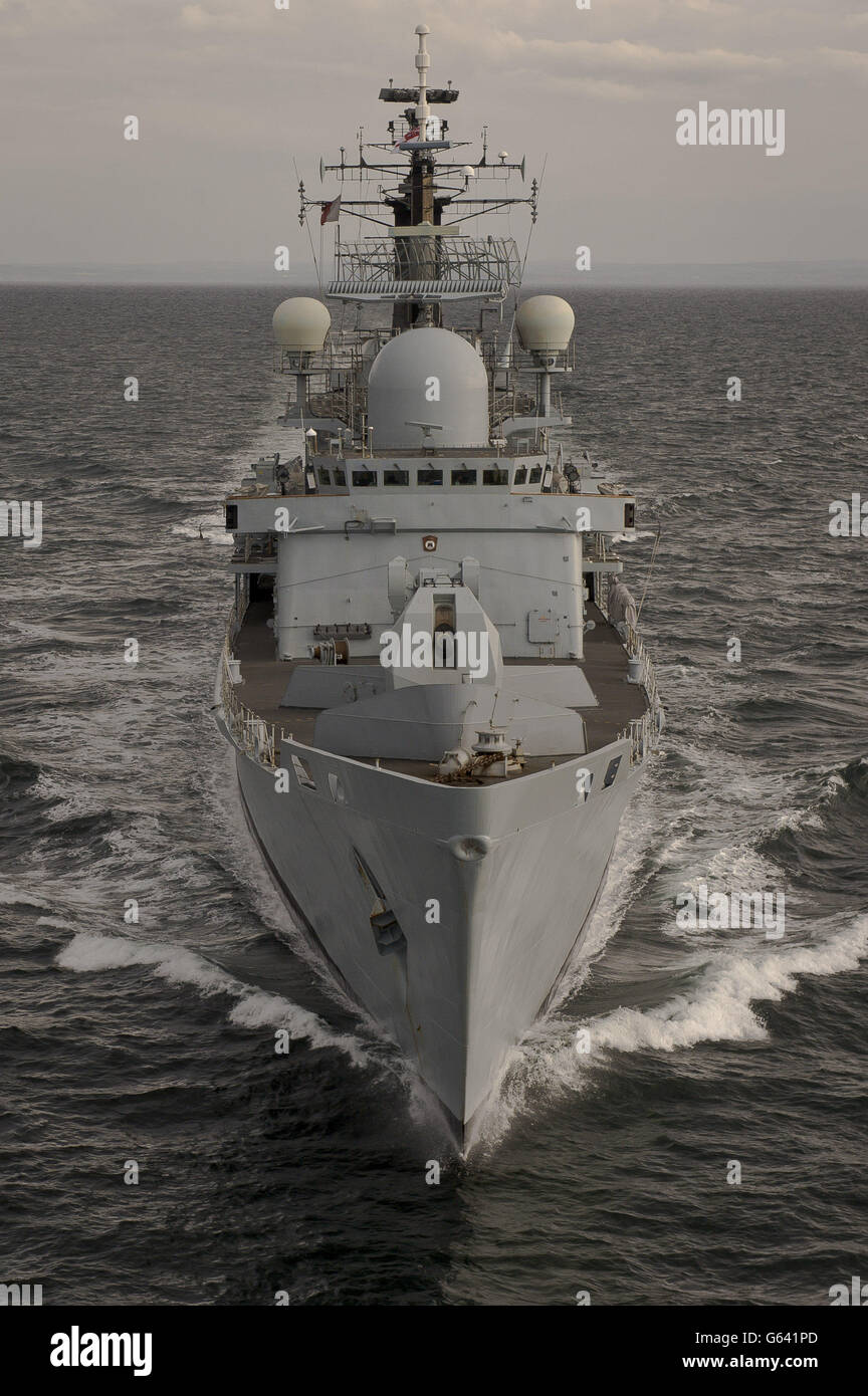 A general view of HMS Edinburgh as she conducts her farewell tour of ...