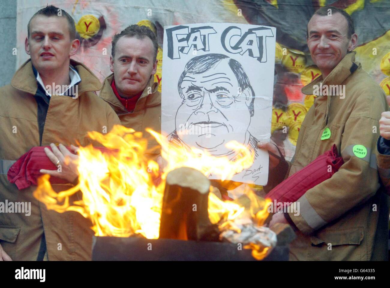 Striking firefighters on the picket line at a Tyneside Fire station ...