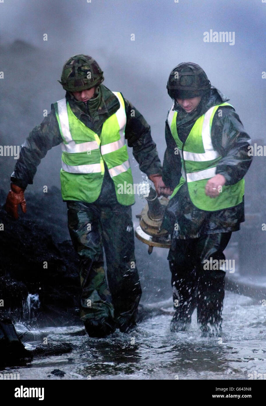 Armed uniform green goddess fire brigade strike firefighters strike ...