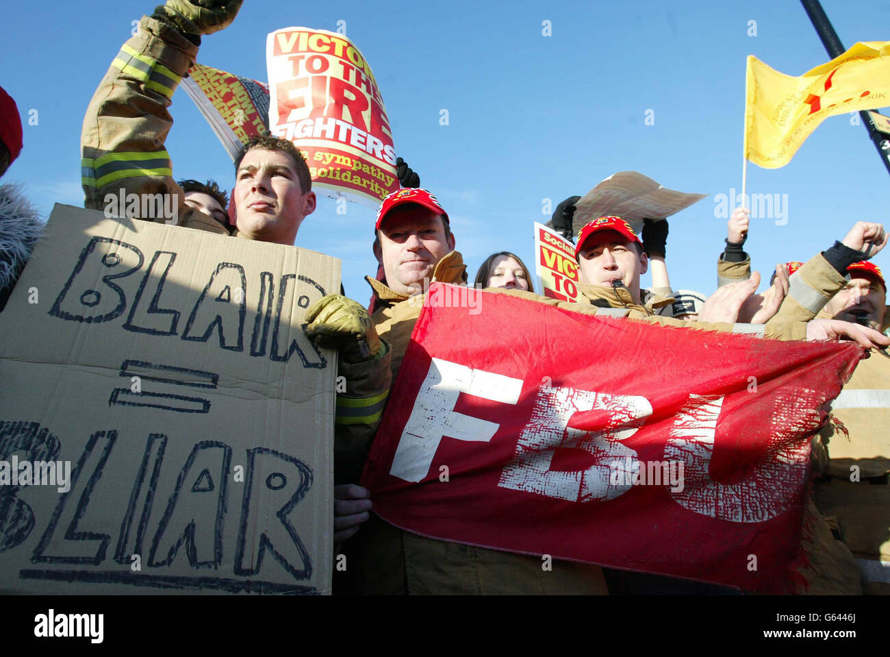 Fire brigade strike firefighters strike emergency services hi-res stock ...