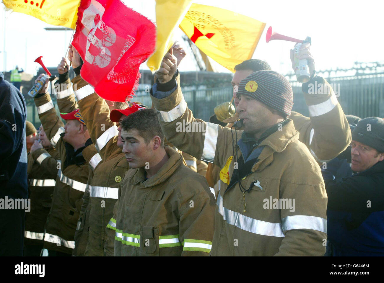 Fire brigade strike firefighters strike emergency services hi-res stock ...