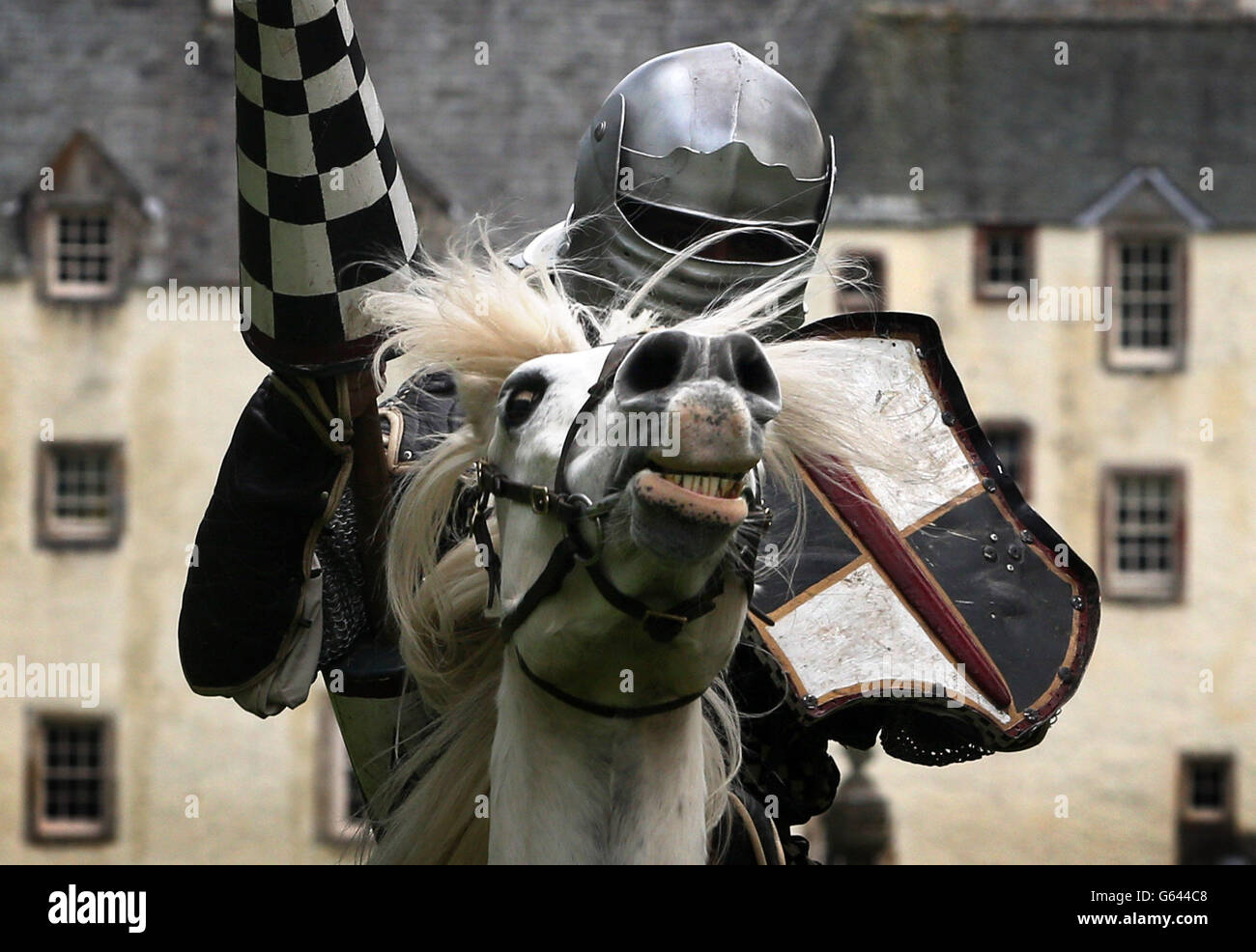 A team of medieval jousters practice before the 500th anniversary of ...