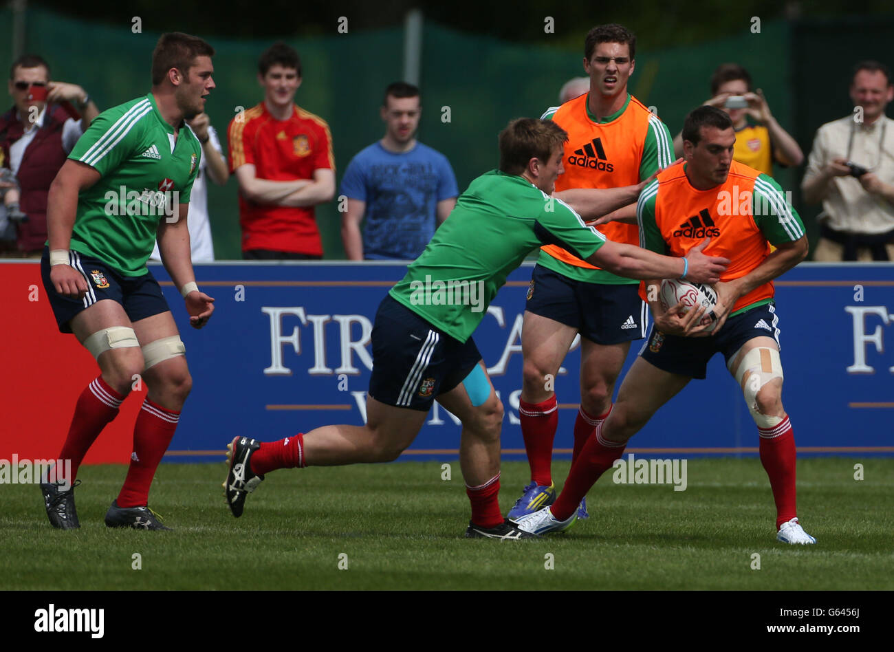 Stuart Hogg and Sam Warburton during a training session at Carton House ...