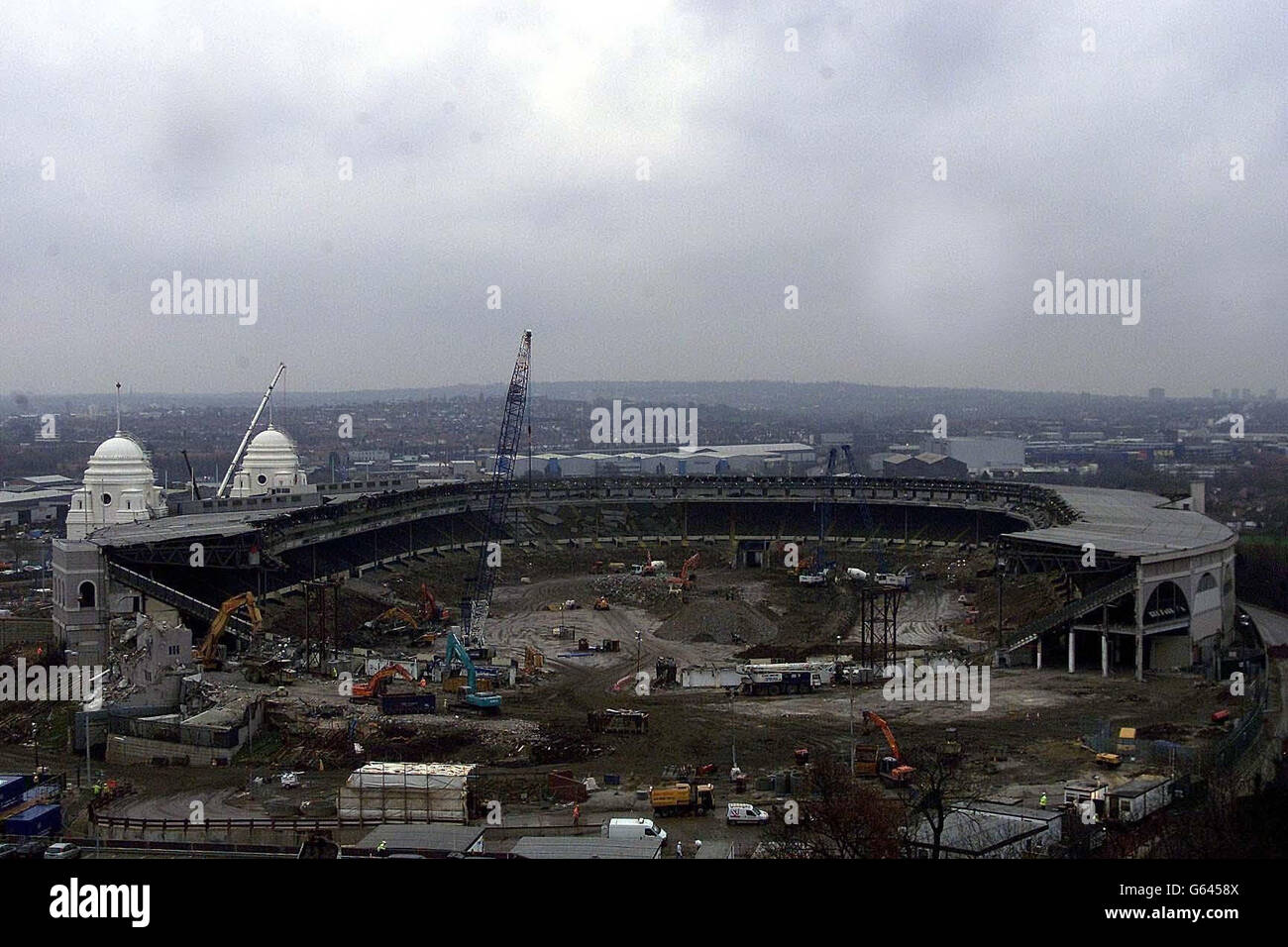 The demolition of the famous twin towers of Wembley Stadium, begins in ...