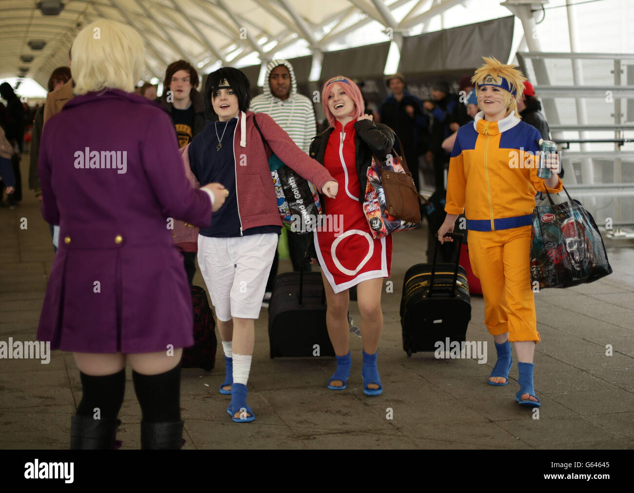 People in costume attending the mcm london comic con hi-res stock ...