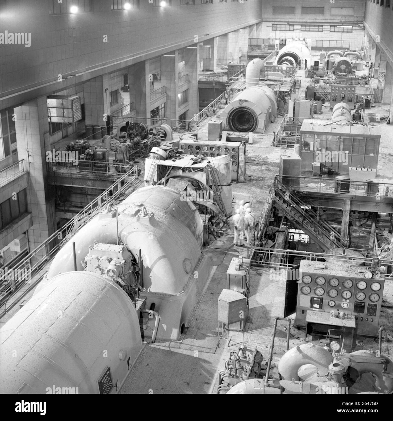 The fire damaged turbine room at battersea power station hi-res stock ...