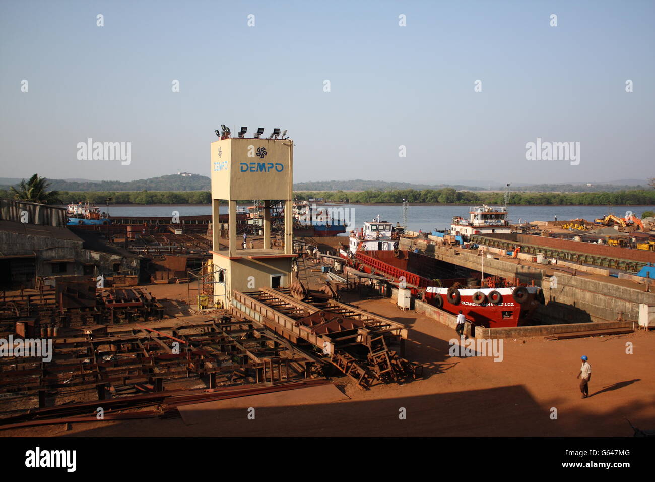 A dockyard in Goa making new ships and repairing old ones Stock Photo ...