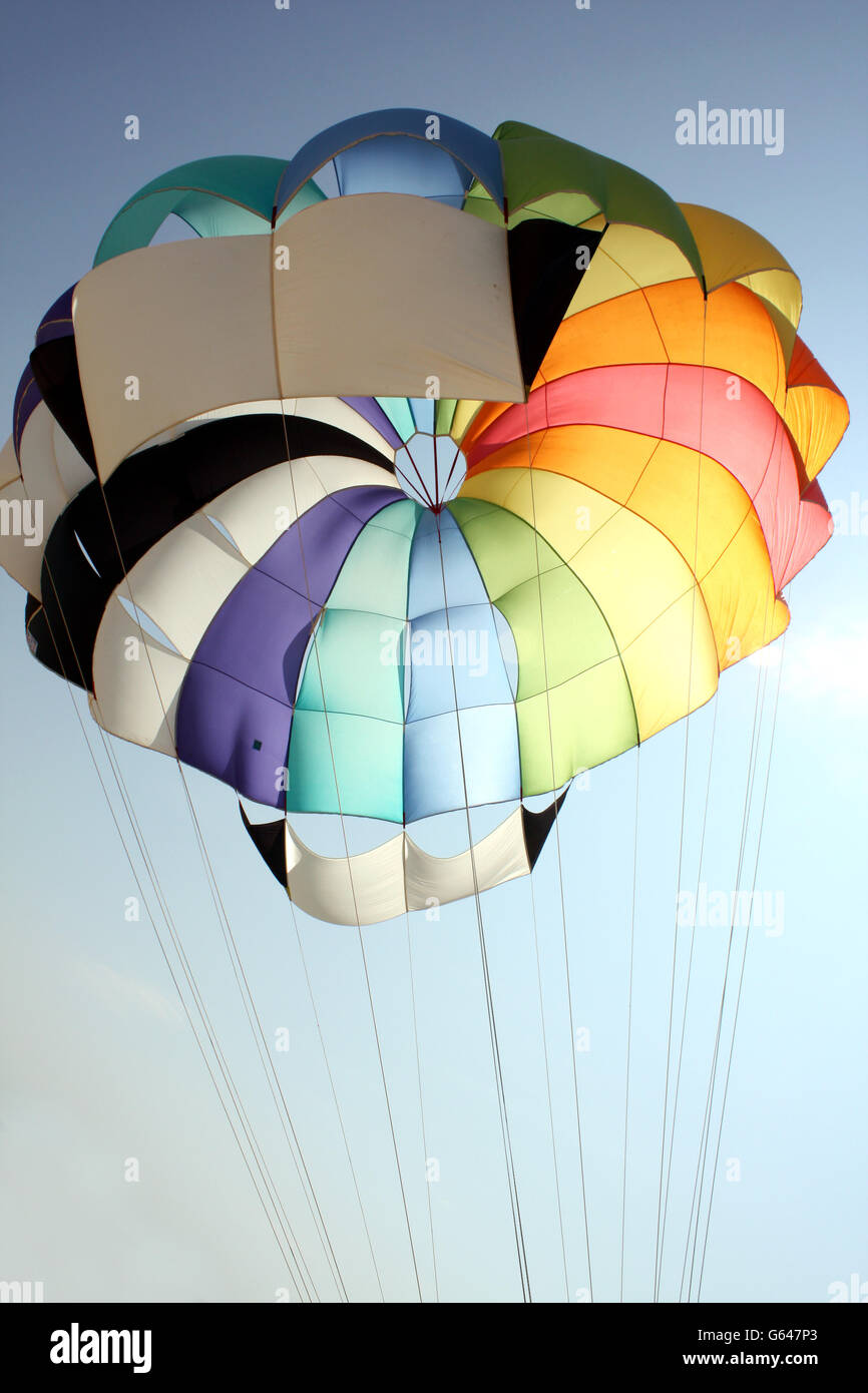 A background with a view of a colorful parachute Stock Photo - Alamy
