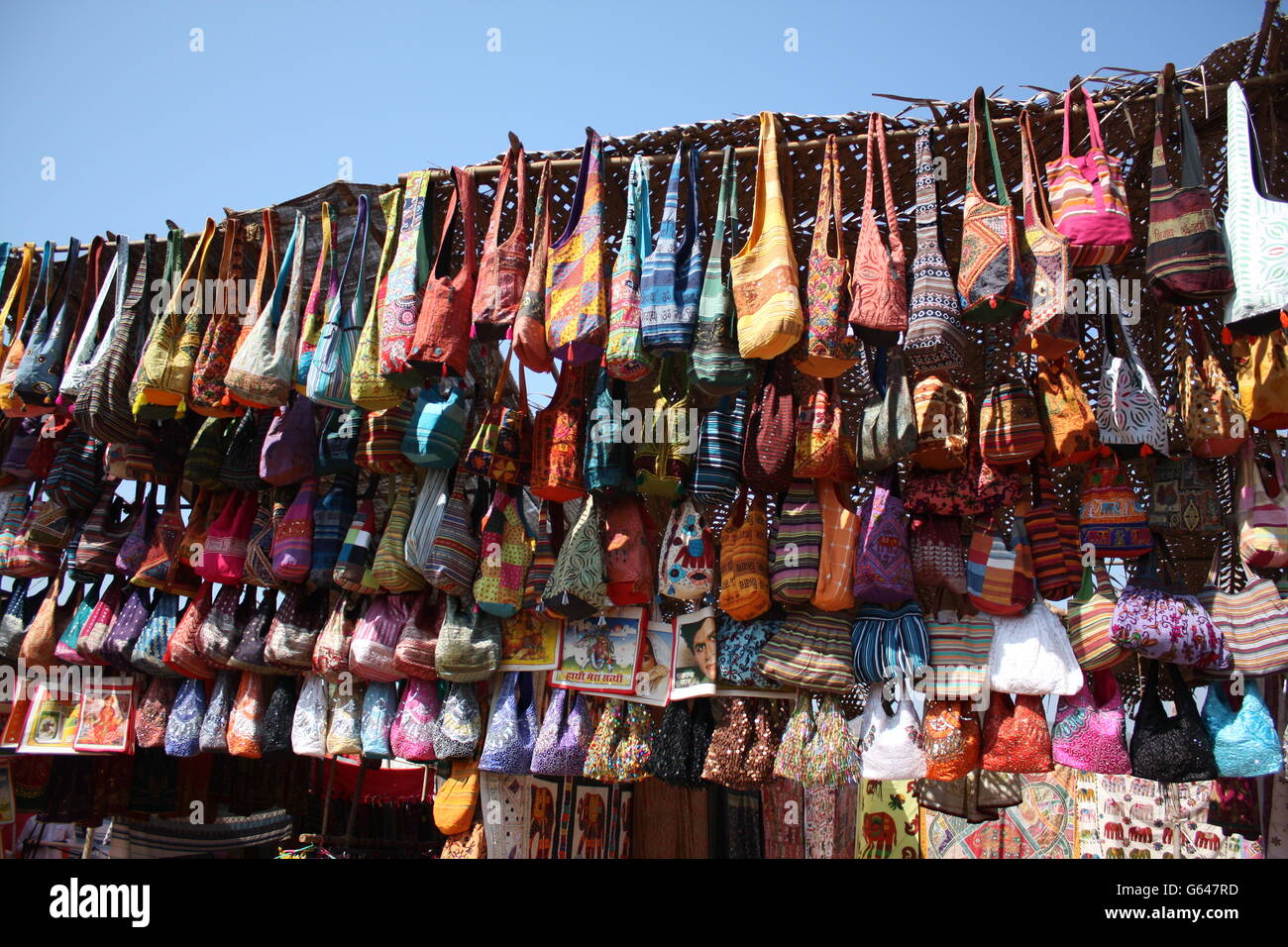 Traditional bags selling shop in india Stock Photo - Alamy