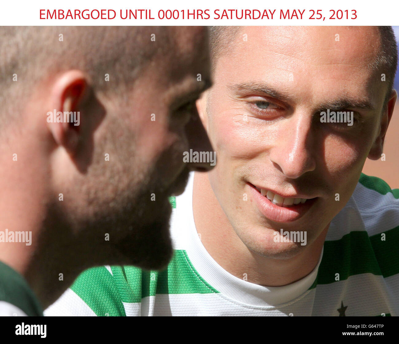 Hibernian captain James McPake (left) and Celtic captain Scott Brown ...