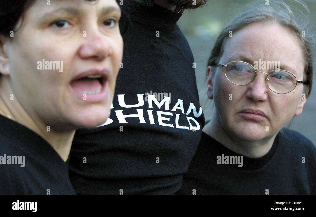HUMAN SHIELD PROTEST GROUP Stock Photo - Alamy