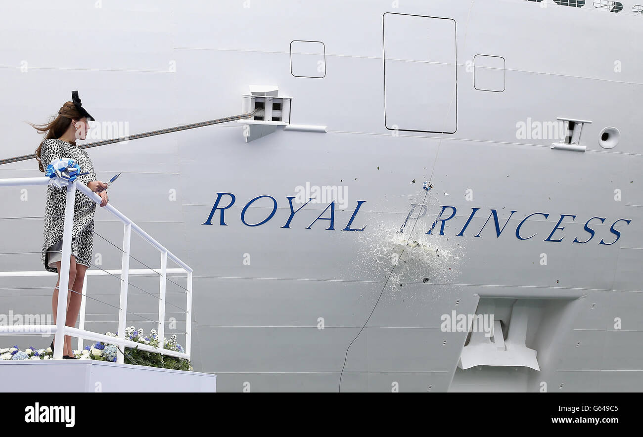 Duchess names cruise liner Stock Photo - Alamy