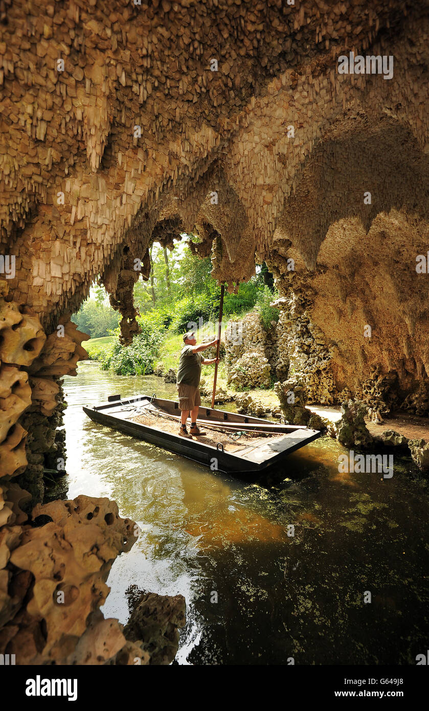 Restored 18th century crystal grotto Stock Photo - Alamy