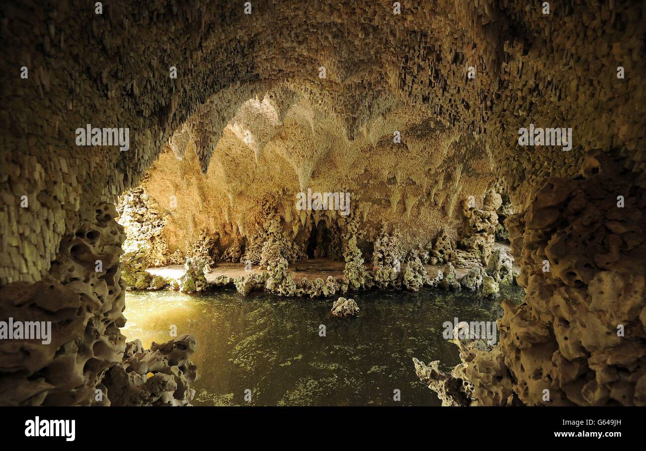 Restored 18th century crystal grotto Stock Photo - Alamy