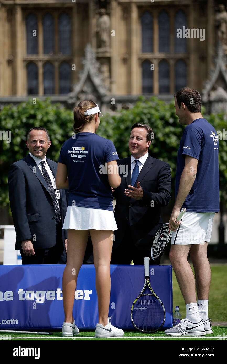 Cameron visits Tennis Foundation Stock Photo - Alamy