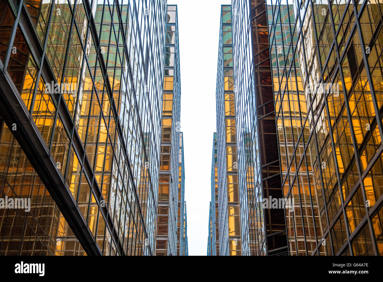 Modern Commercial Building in Golden Color Stock Photo - Alamy