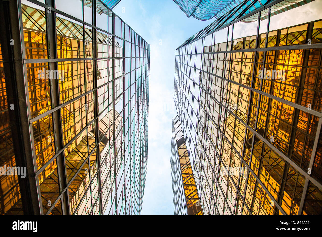 Modern Commercial Building in Golden Color Stock Photo - Alamy