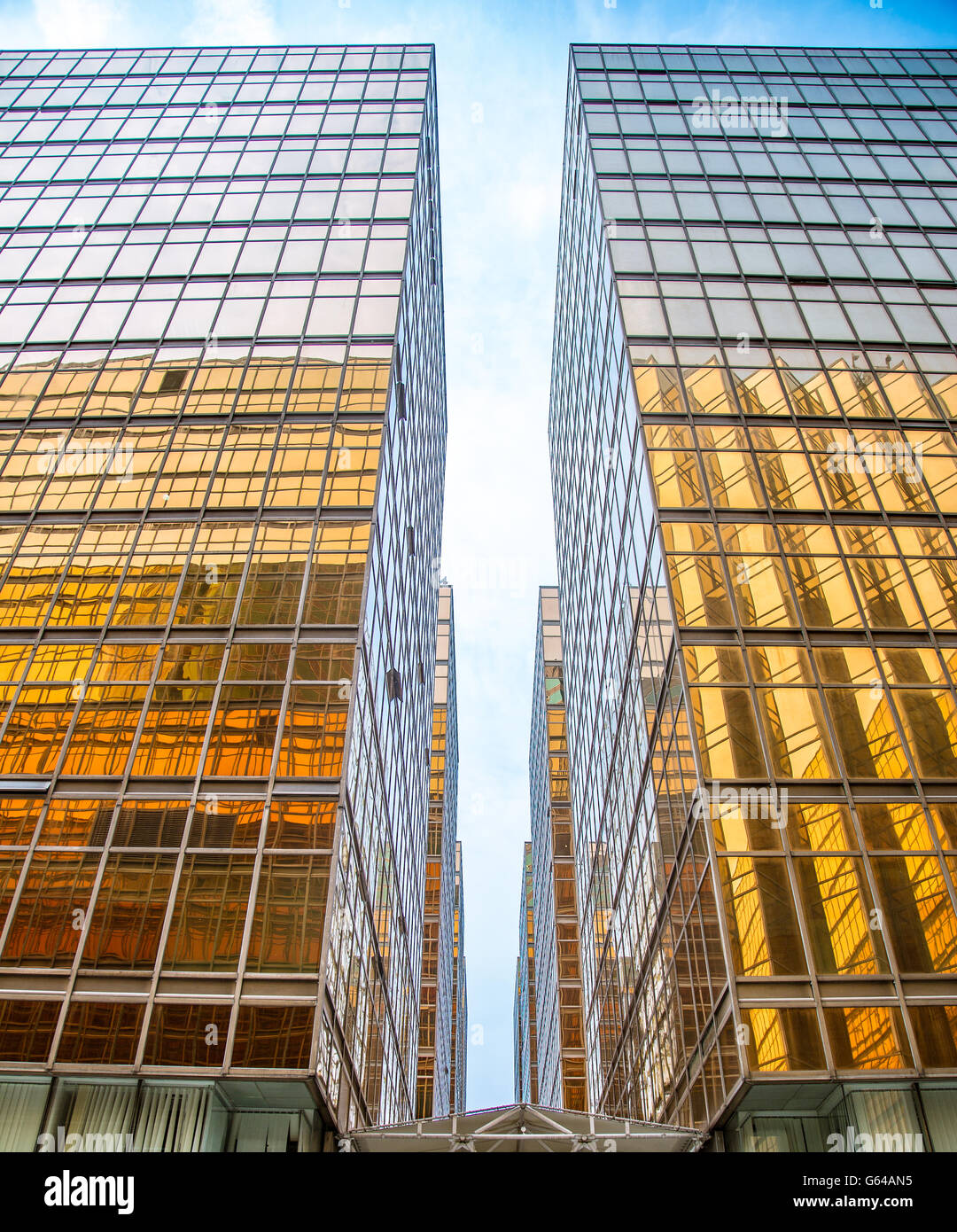 Modern Commercial Building in Golden Color Stock Photo - Alamy