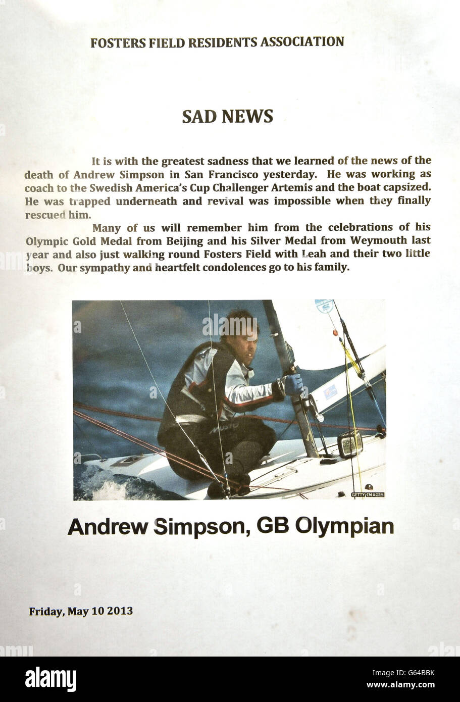 Andrew Simpson death Stock Photo - Alamy