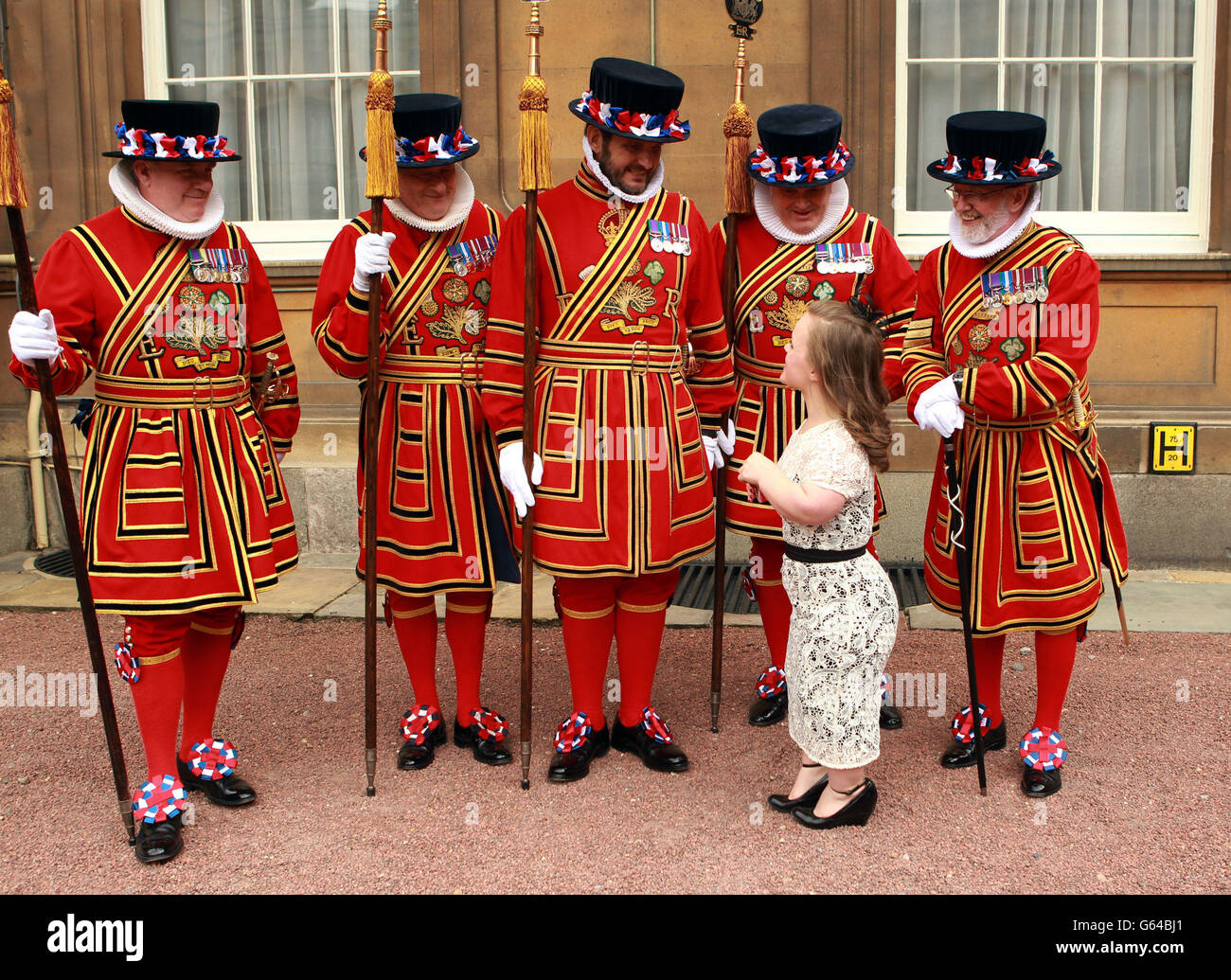 Paralympic swimmer Ellie Simmonds with members of the Yeoman of the ...