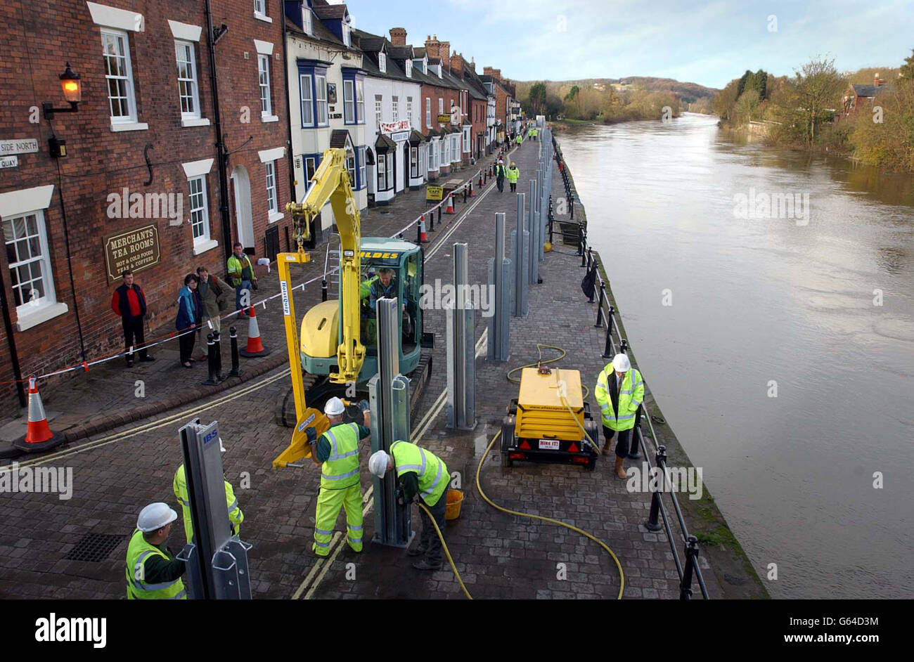 Flood defences in Bewdley Stock Photo - Alamy