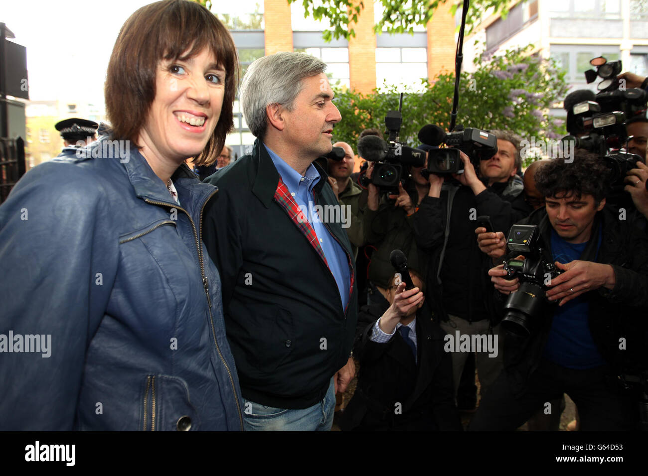 Huhne released from prison Stock Photo - Alamy