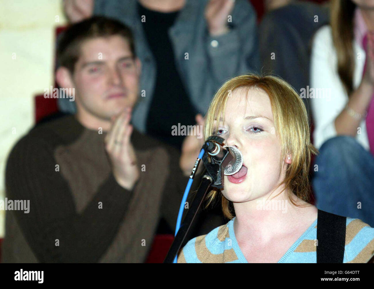 Remaining Fame Academy student Sinead Quinn, performing at Brent Cross ...