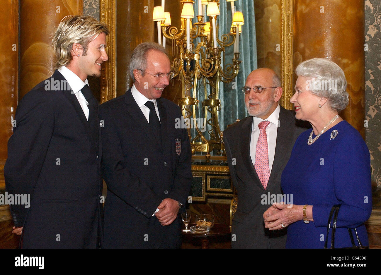 The Queen Meets Beckham & Eriksson Stock Photo - Alamy