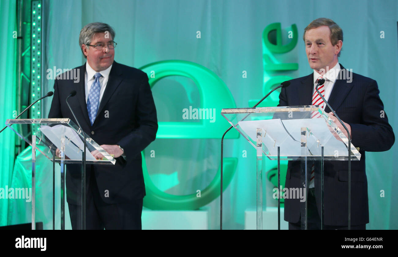 (left to right) Eircom CEO Herb Hribar and Taoiseach Enda Kenny attend ...