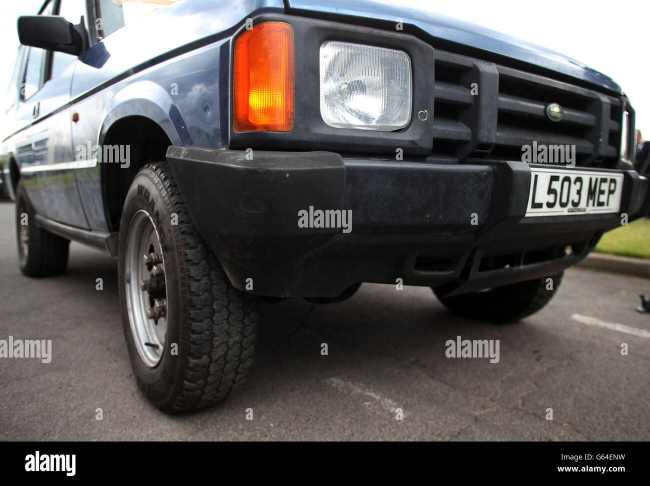 A general view of Mark Bridger's blue Land Rover Discovery, in Mold ...