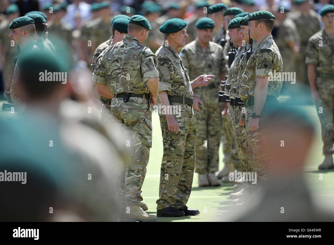 The Duke of Edinburgh presents campaign medals to members of 40 ...